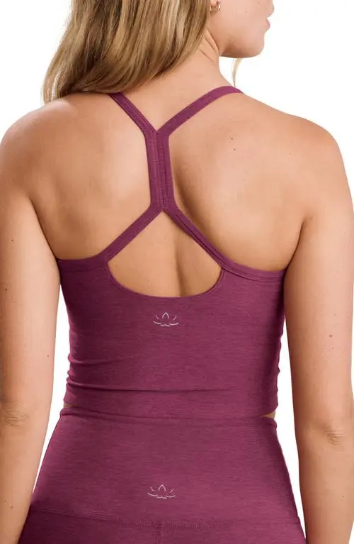 Beyond Yoga Space Dye Slim Racerback Crop Tank - Pomegranate Heather