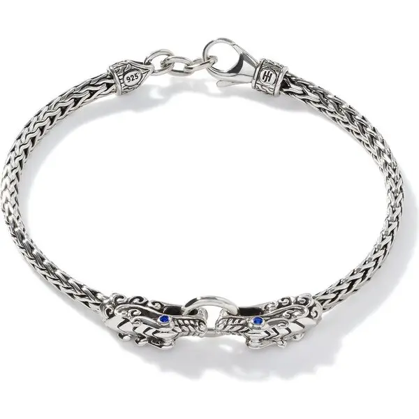 John Hardy Legends Naga Blue Sapphire Station Bracelet - Silver