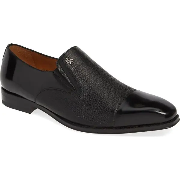 Mezlan Milani Cap Toe Slip-on - Black Leather/deerskin