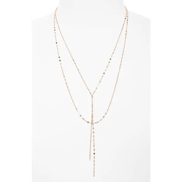 Lana Jewelry Blake 14k Gold Lariat Necklace - Rose Gold