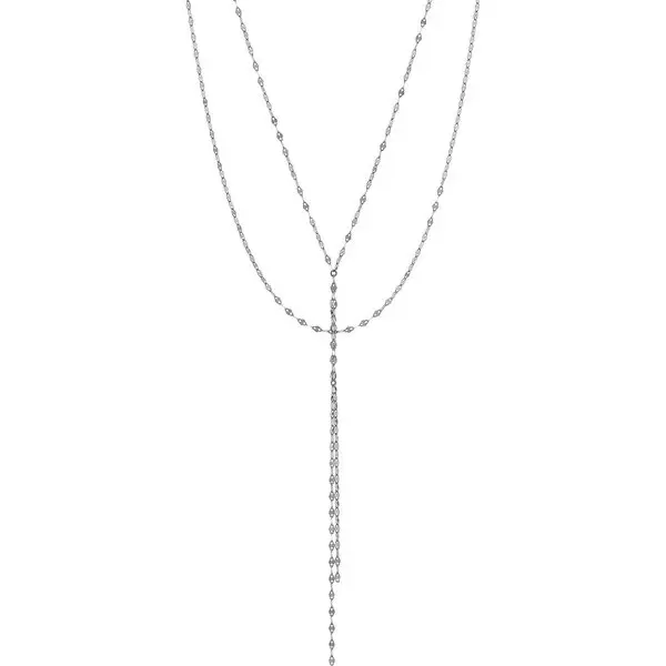 Lana Jewelry Blake 14k Gold Lariat Necklace - White Gold