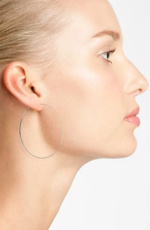 Lana Jewelry 14k Gold Flat Hoop Earrings - 14kyg