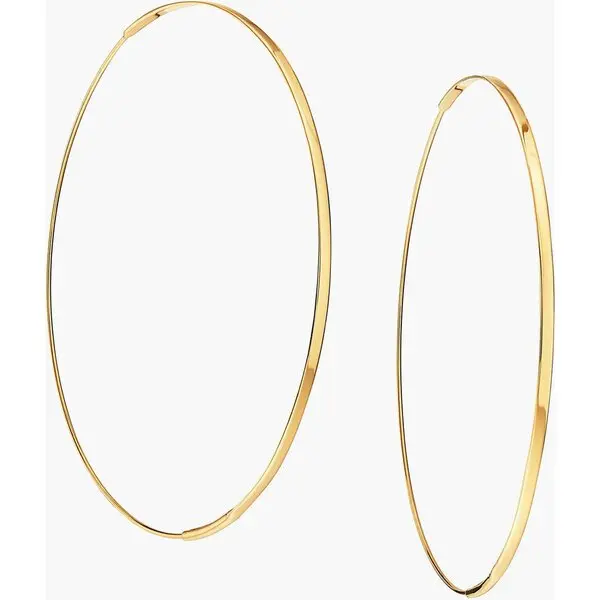 Lana Jewelry 14k Gold Flat Hoop Earrings - Yellow Gold