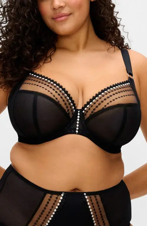 Elomi Matilda Full Figure Underwire Plunge Bra - Black