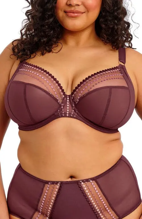 Elomi Matilda Full Figure Underwire Plunge Bra - Sugarplum