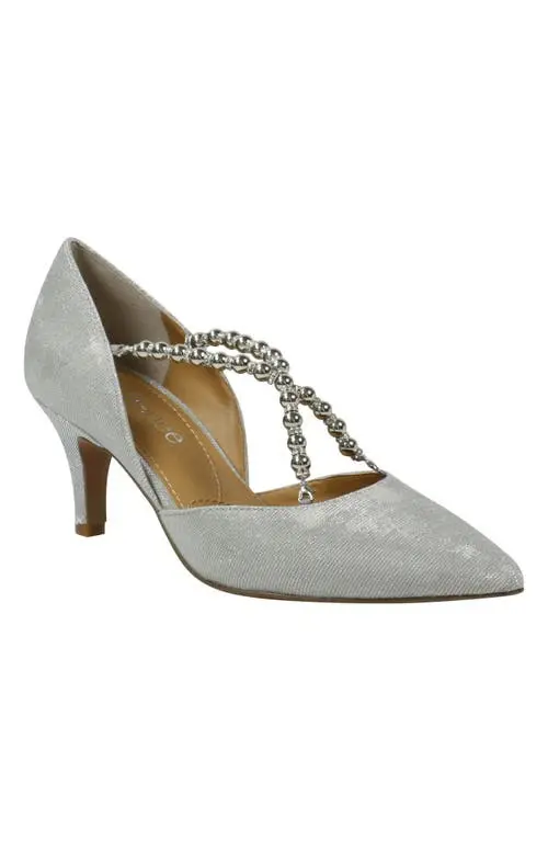 J. Reneé Zayna Convertible Pointed Toe Pump - Silver Glitter