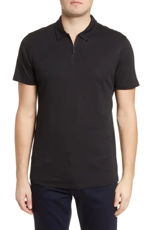 Robert Barakett Georgia Zip Polo - Black