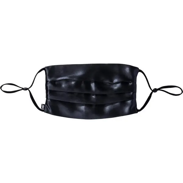 Slip Pure Silk Adult Pleated Face Covering - Black