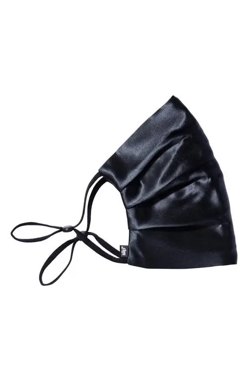 Slip Pure Silk Adult Pleated Face Covering - Black