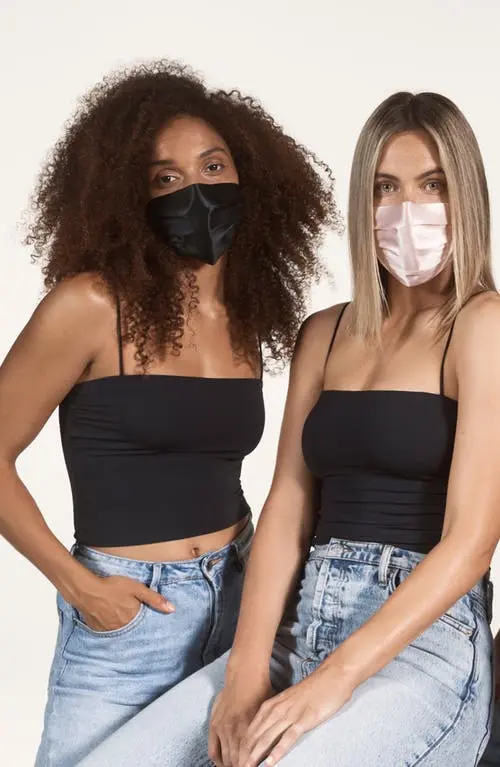 Slip Pure Silk Adult Pleated Face Covering - Black