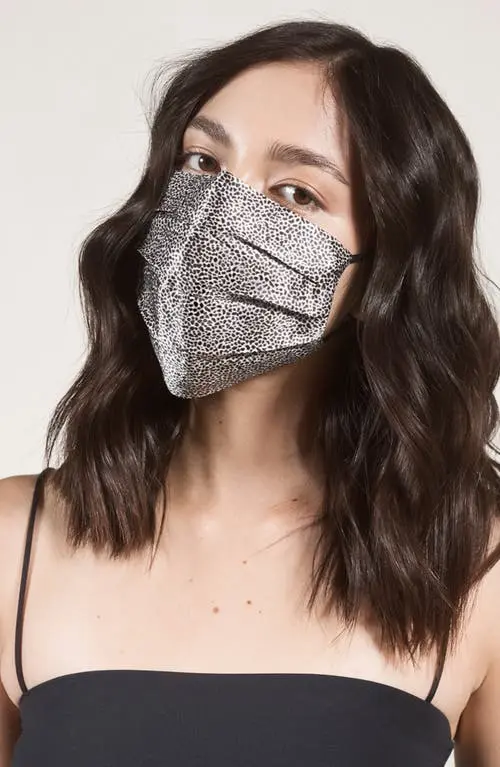 Slip Pure Silk Adult Pleated Face Covering - Leopard