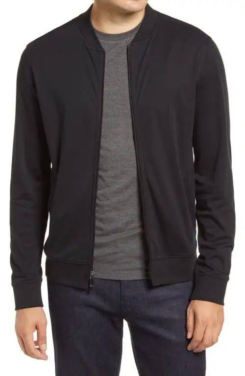 Robert Barakett Georgia Pima Cotton Varsity Jacket - Black