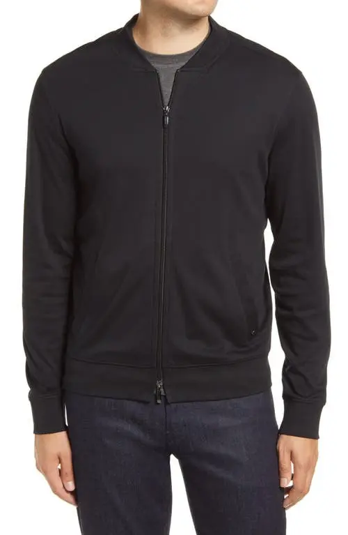 Robert Barakett Georgia Pima Cotton Varsity Jacket - Black