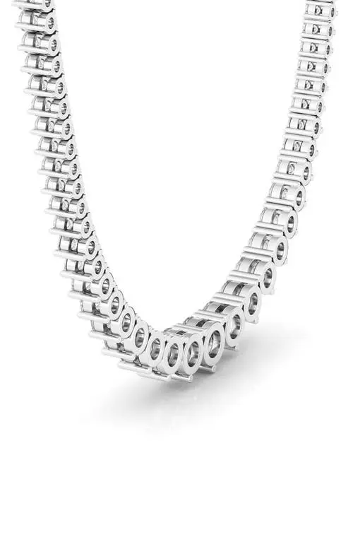 HAUTECARAT Graduated Lab Created Diamond Necklace - White Gold