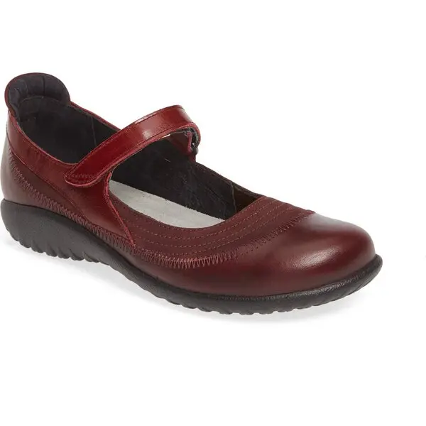 Naot Kire Mary Jane Flat - Violet/bordeaux Leather