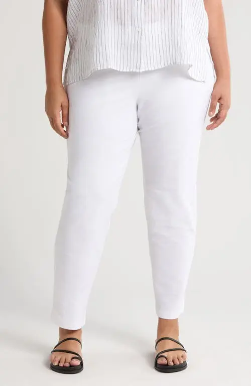 Eileen Fisher Stretch Crepe Slim Ankle Pants - White