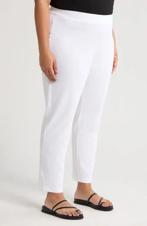 Eileen Fisher Stretch Crepe Ankle Pants - White