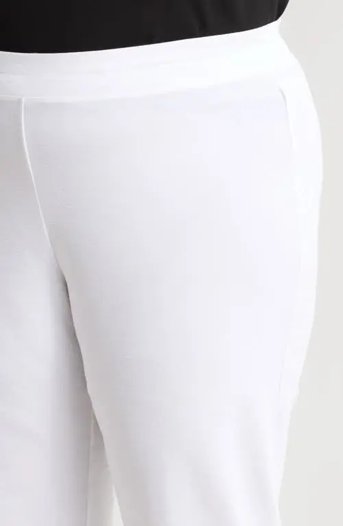 Eileen Fisher Stretch Crepe Ankle Pants White Editorialist