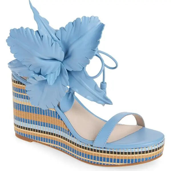 CECILIA NEW YORK Lily Platform Wedge Sandal - Blue Multi