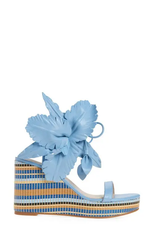 CECILIA NEW YORK Lily Platform Wedge Sandal - Blue Multi