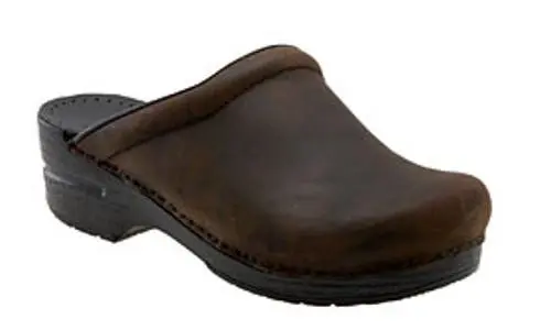 Dansko Sonja Oiled Leather Clogs - Antique Brown Oiled