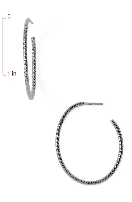 Argento Vivo Textured Hoop Earrings - Sterling Silver