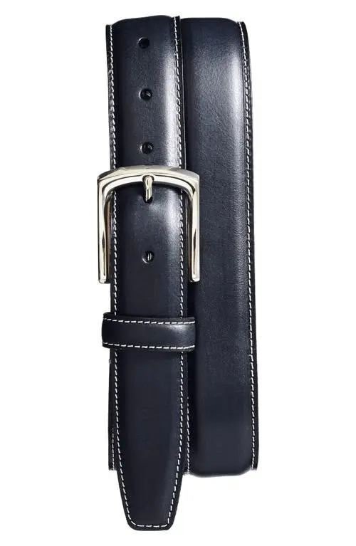 Torino Burnished Leather Belt - Navy