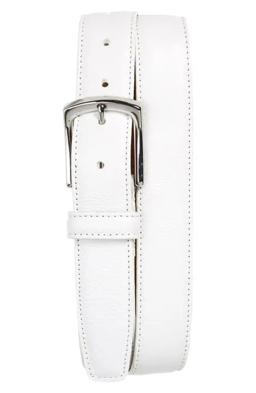 Torino Burnished Leather Belt - White