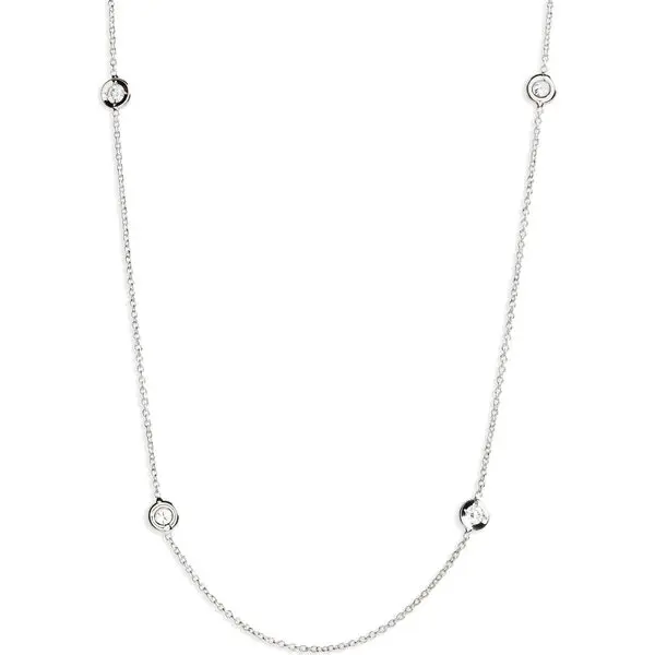 Roberto Coin Diamond Station Necklace - Sterling Silver