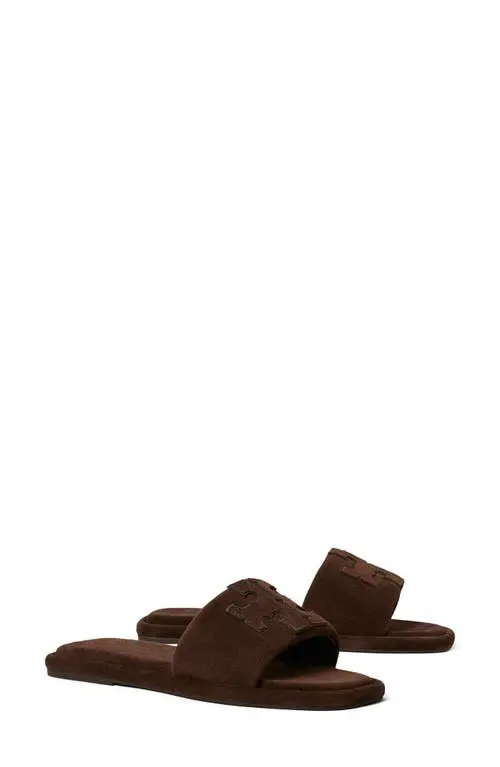 Tory Burch Double-t Sport Slide Sandals - Dark Cocoa