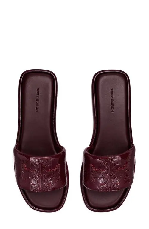 Tory Burch Double-t Sport Slide Sandals - Merlot