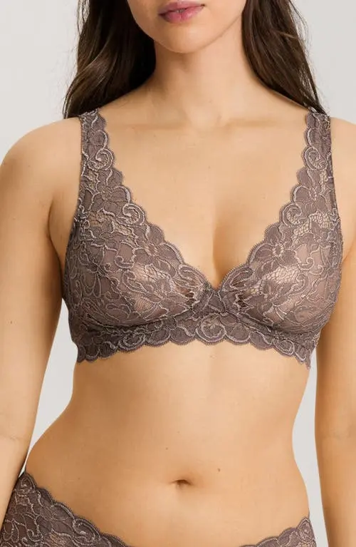 Hanro Luxury Moments Lace Wireless Bra - Stonewash
