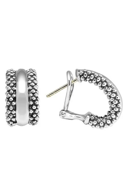 Lagos Caviar™ Sterling Hoop Earrings - Silver