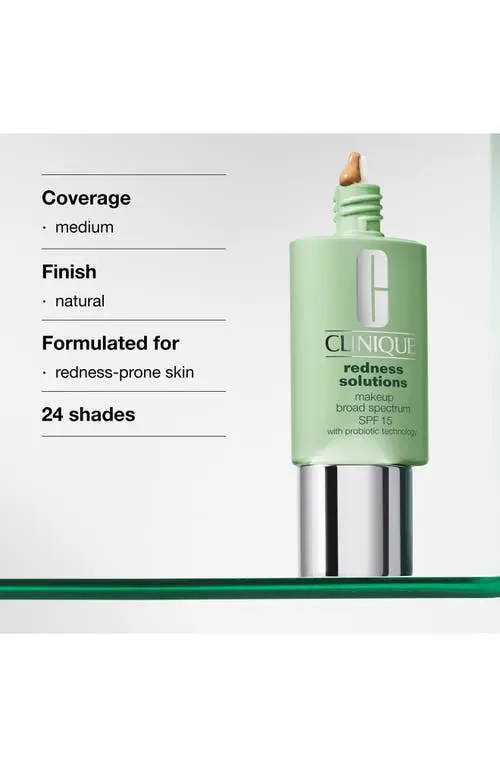 CLINIQUE Redness Solutions Makeup Foundation Broad Spectrum Spf 15 With Probiotic Technology - Calming Honey