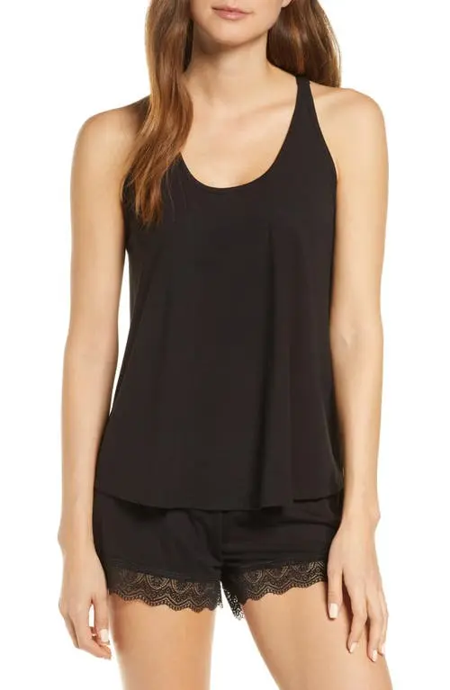 Flora Nikrooz Stephanie Knit Short Pajamas - Black