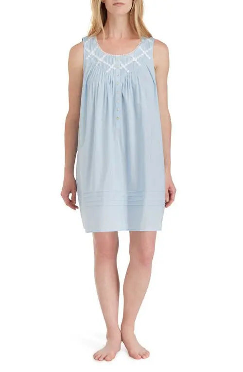 Eileen West Cotton Nightgown - Solid Blue