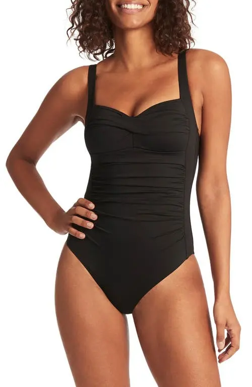 SEA LEVEL Twist Front Multifit One-piece Swimsuit - Black