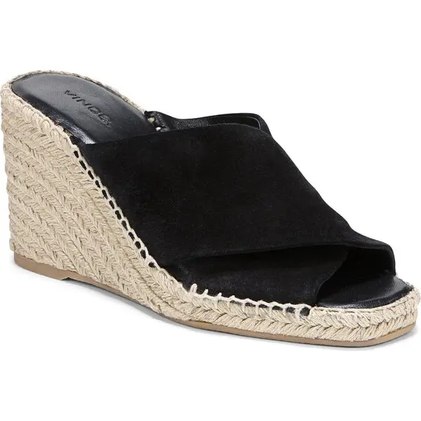 Vince Gaelan Wedge Espadrille Sandal - Black