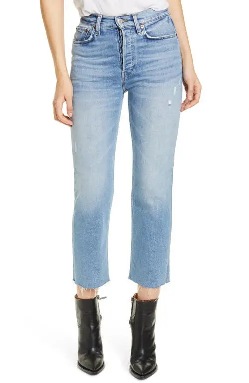 RE/DONE Originals High-waist Stovepipe Jeans - Light Stone