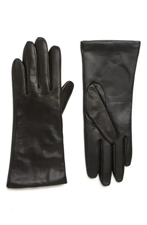 Nordstrom Cashmere-lined Leather Touchscreen Gloves - Black