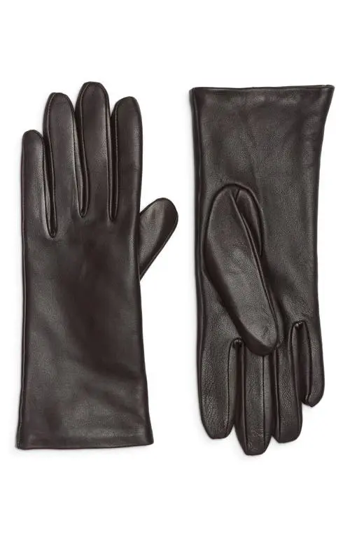 Nordstrom Cashmere-lined Leather Touchscreen Gloves - Rich Coffee