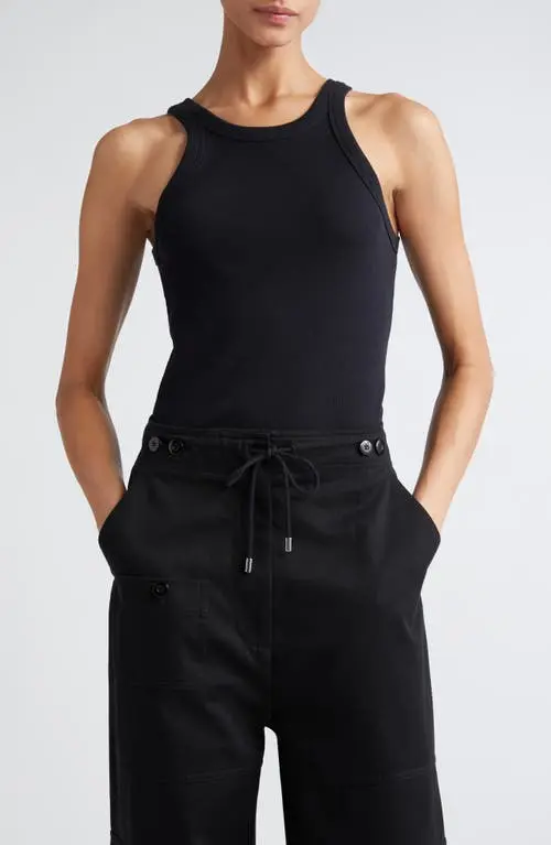 TOTEME Ribbed Stretch Organic Cotton Tank - Black