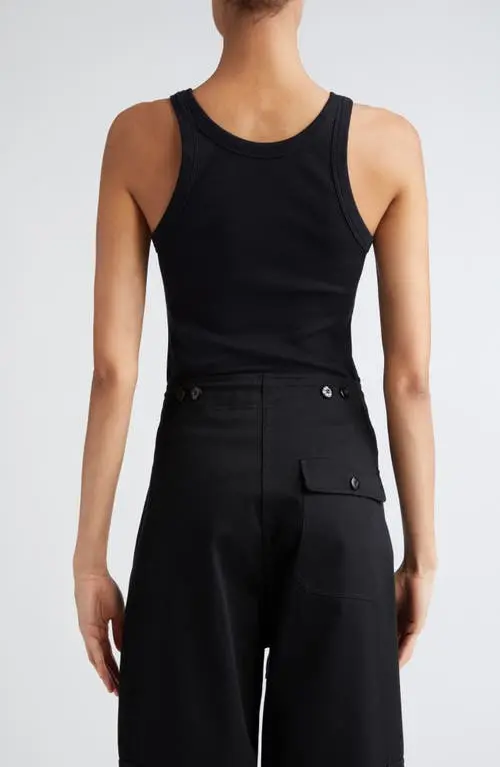 TOTEME Ribbed Stretch Organic Cotton Tank - Black