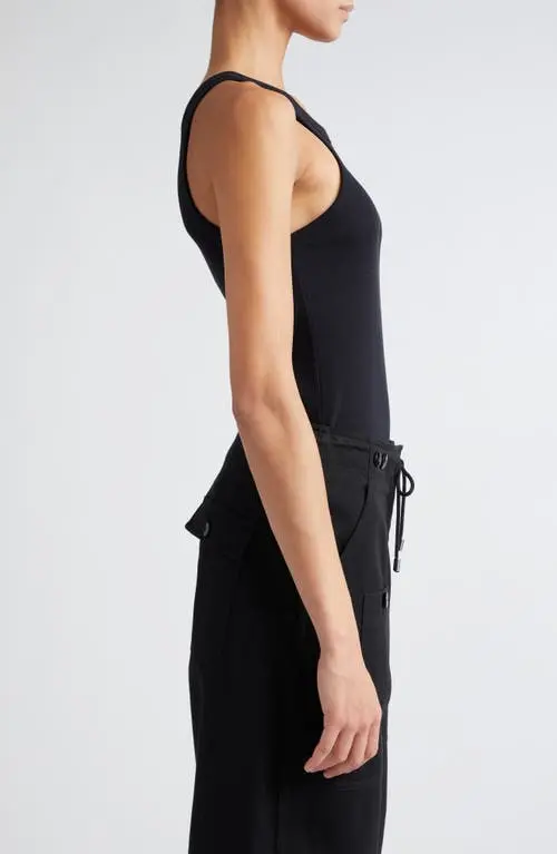 TOTEME Ribbed Stretch Organic Cotton Tank - Black