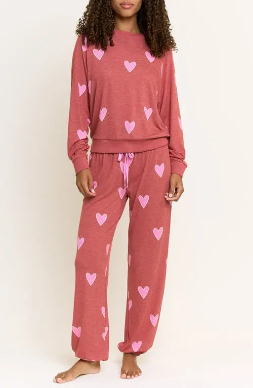 Honeydew Intimates Star Seeker Brushed Jersey Pajamas - Cherry Hearts