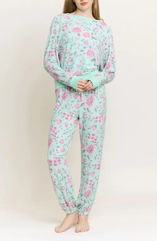Honeydew Intimates Star Seeker Brushed Jersey Pajamas - Soft Mint Floral