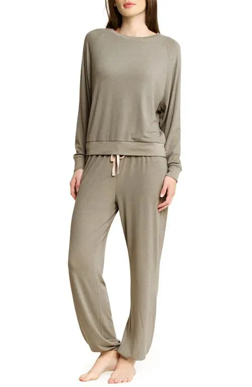 Honeydew Intimates Star Seeker Brushed Jersey Pajamas - Soft Olive