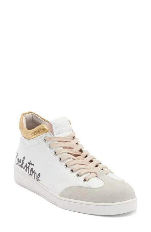 Blackstone Rl89 Mid-top Sneaker - White/cameo Rose