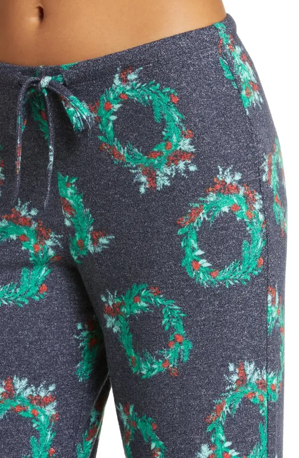 Nordstrom Brushed Hacci Pajamas - Navy Peacoat Merry Wreaths