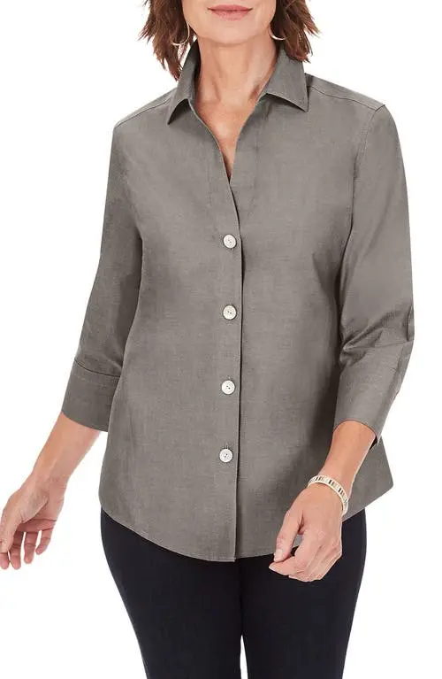 Foxcroft Paityn Shirt - Charcoal